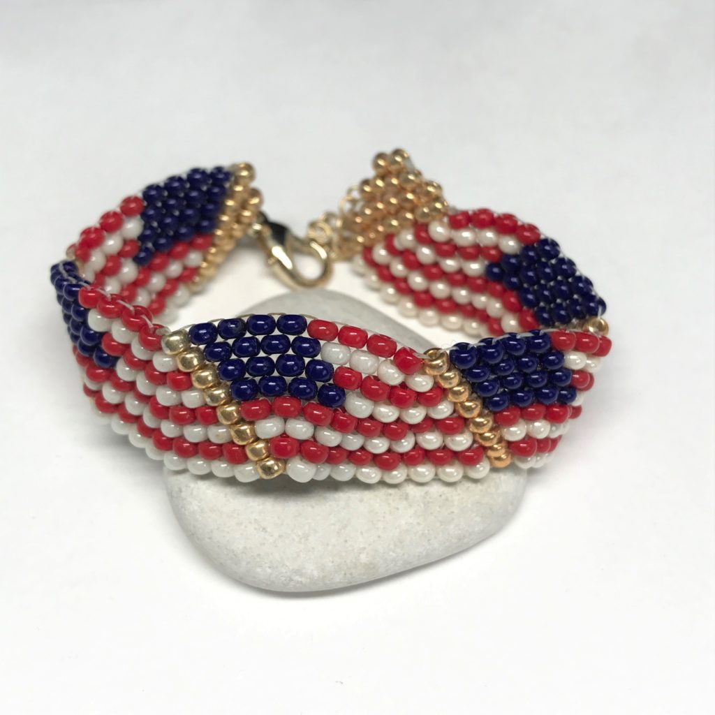 American Flag Bracelet Olympic Jewelry / Hand Beaded American Flag ...