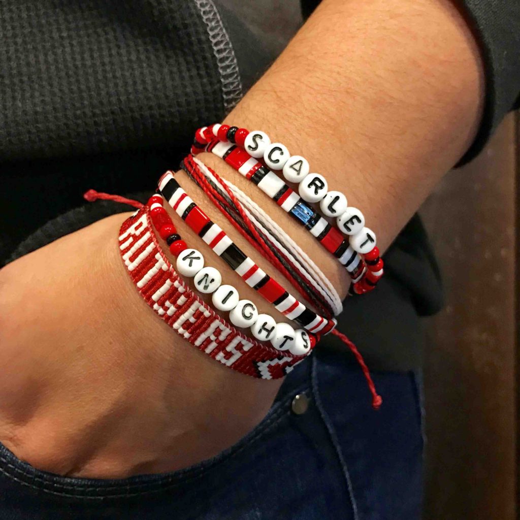 College Bead Bracelet / 3 Custom Beaded Letter Bracelets in School ...
