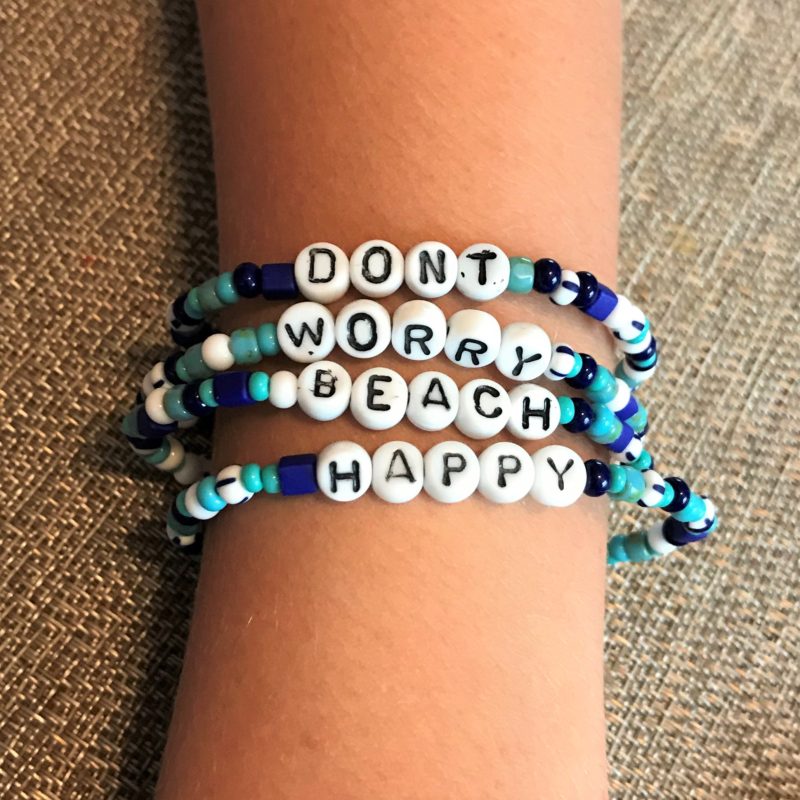 Don’t Worry Beach Happy – Word Bead Bracelets / Multi Color Four ...