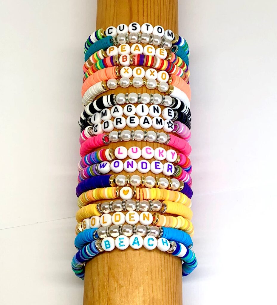 Heishi, Pearl and Words Stretch Bracelet KIdCore – Just Bead It