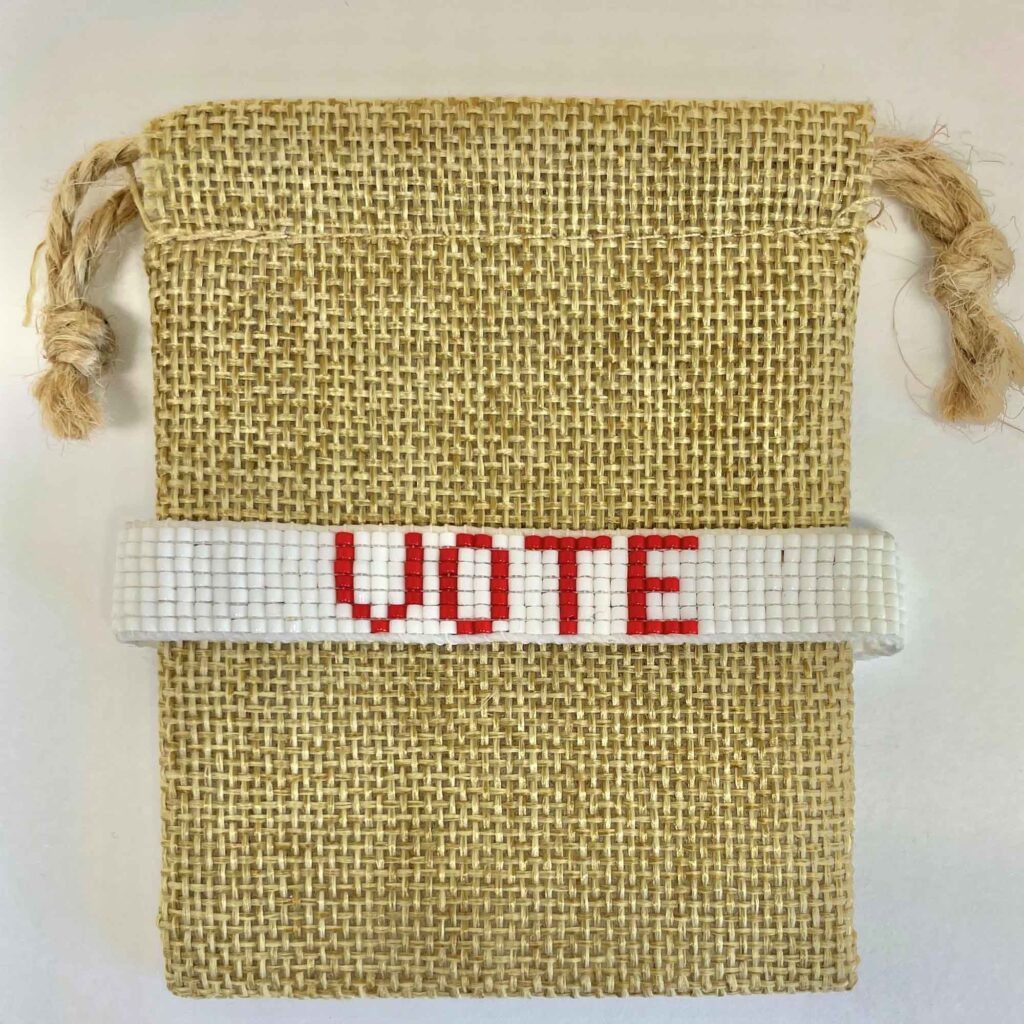 VOTE Bracelet White / Vote Woven Loom Adjustable Waterproof Bracelet ...