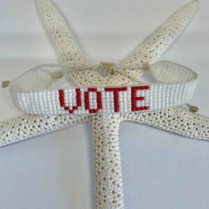 VOTE Bracelet White / Vote Woven Loom Adjustable Waterproof Bracelet ...