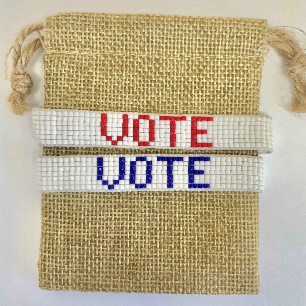 VOTE Bracelet White / Vote Woven Loom Adjustable Waterproof Bracelet ...